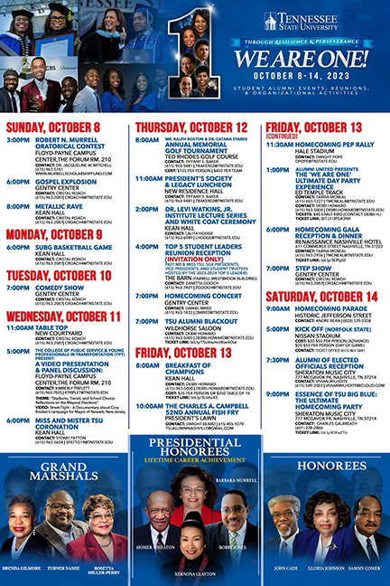 TSU Kicks Off ‘We Are One’ 2023 Homecoming Celebration – The Tennessee ...